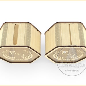 Two Versions Wedding Card Box Vector SVG File for Laser Cut and ...