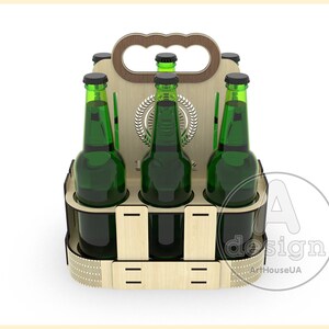Beer Holder Box Vector File Laser Cut Machines, Beer Bottle Holder ...