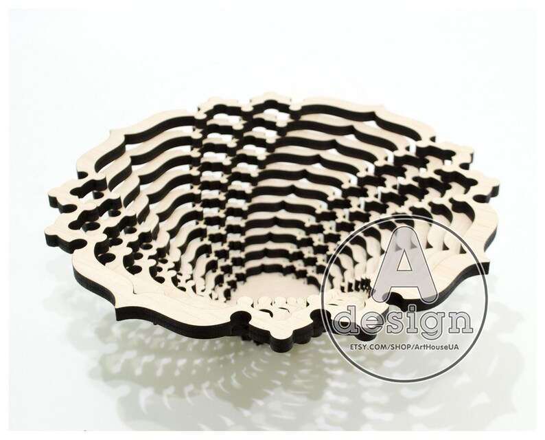 Bowl Laser Cut Vector File DXF Basket Vector Dish for Fruit - Etsy