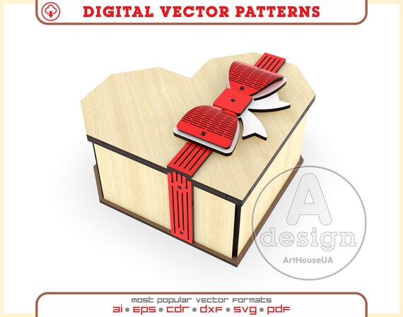 Gift Box Vector SVG File for Laser Cut Machines and Glowforge - Etsy ...