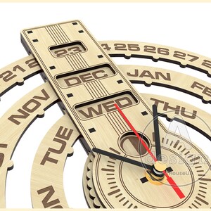 Perpetual Calendar Clock Wall Laser Cut Vector File SVG DXF - Etsy
