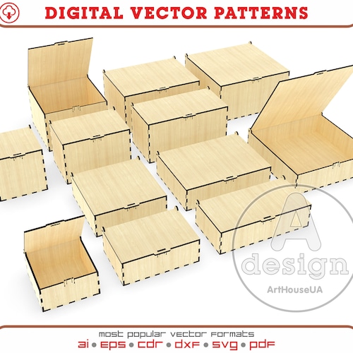 Wooden Gift Box Laser Cut Vector Files for Wood Laser - Etsy