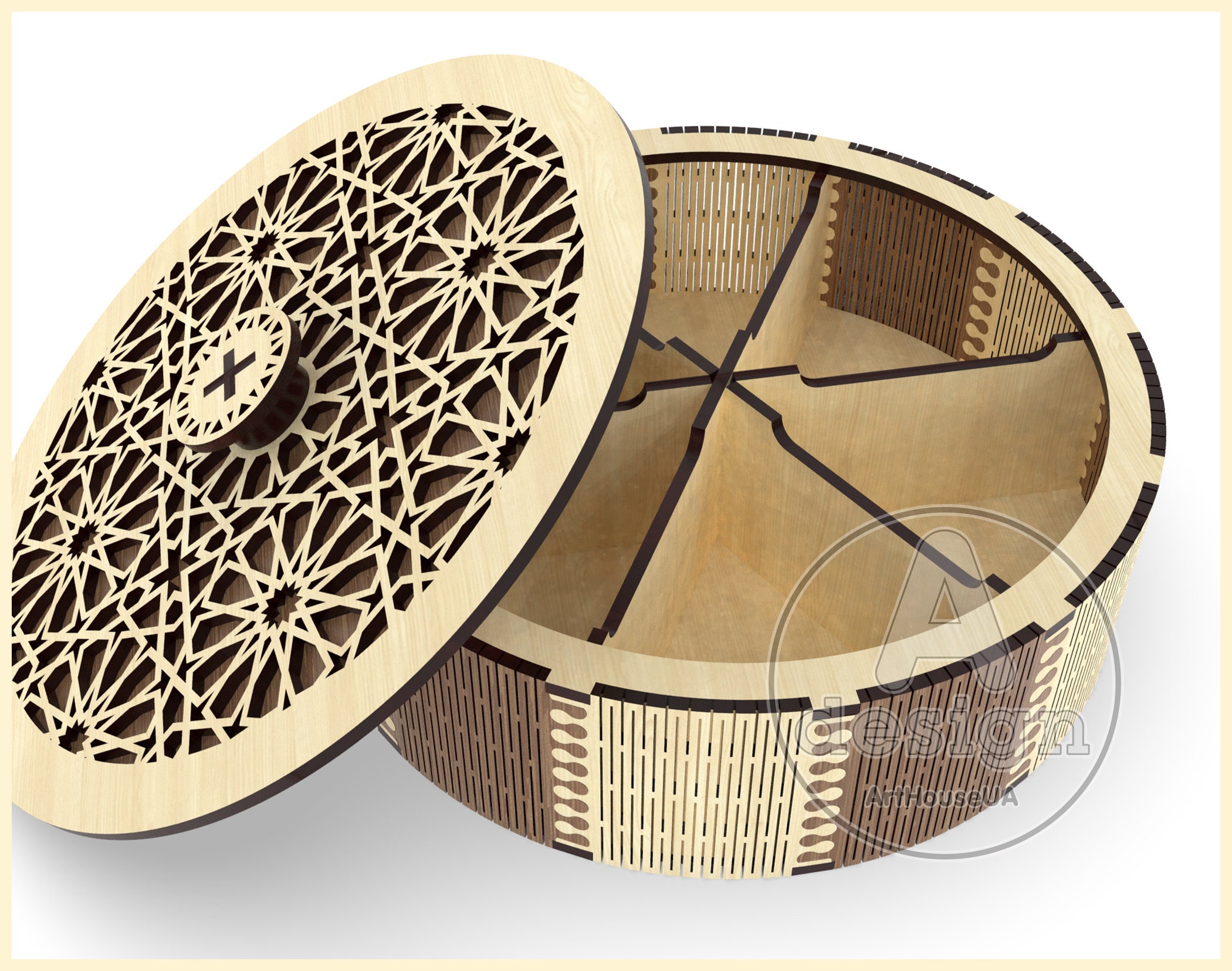 Vector de caja de madera Corte láser de caja de regalo | Etsy