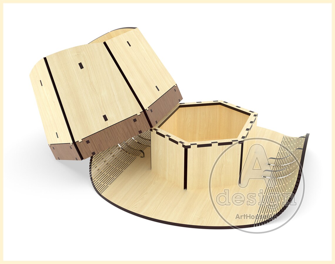 Cowboy Hat Like Box Vector File Laser Cut Machines and - Etsy