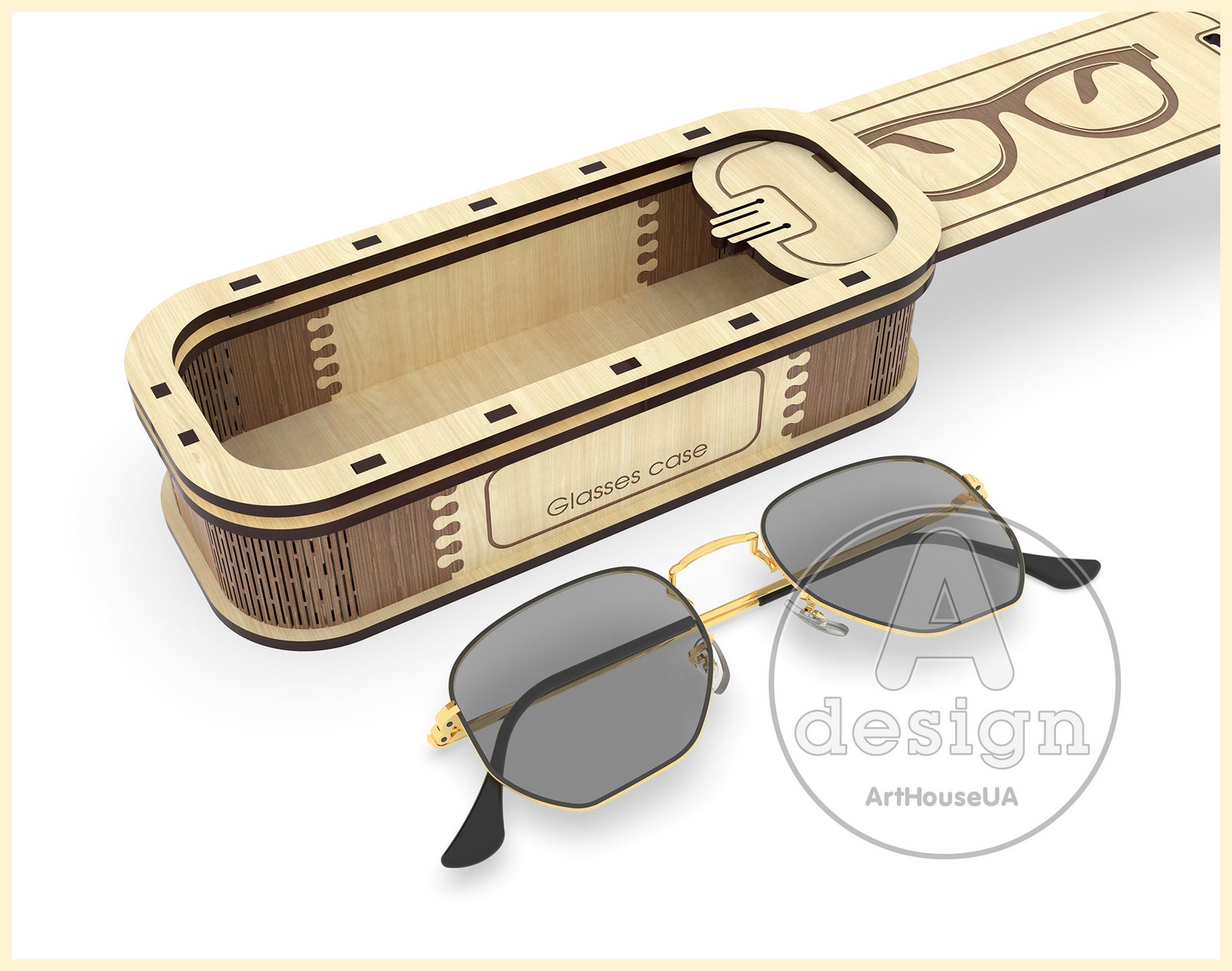 Glasses Case Vector File Wooden Case for Sun Glasses - Etsy
