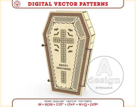 Coffin Shelf Vector Halloween Stand Tablet Stand Book Shelf - Etsy Ireland