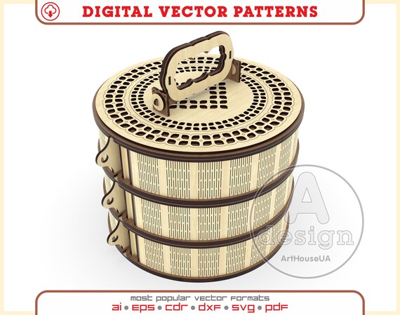 Wooden Circle Box Ready Vector for Glowforge SVG Gift Box - Etsy