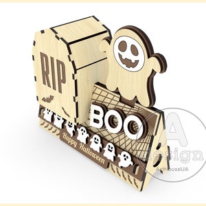 Halloween Gift Box in a Card SVG Vector File Laser Cutter and Glowforge ...