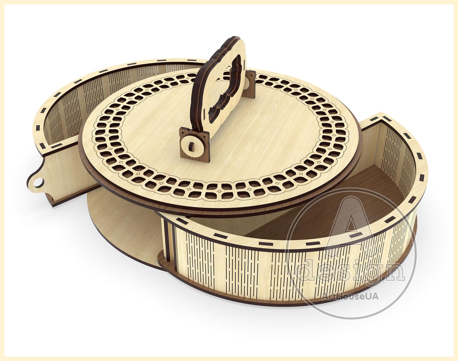 Wooden Circle Box Ready Vector for Glowforge SVG, Gift Box Laser File ...