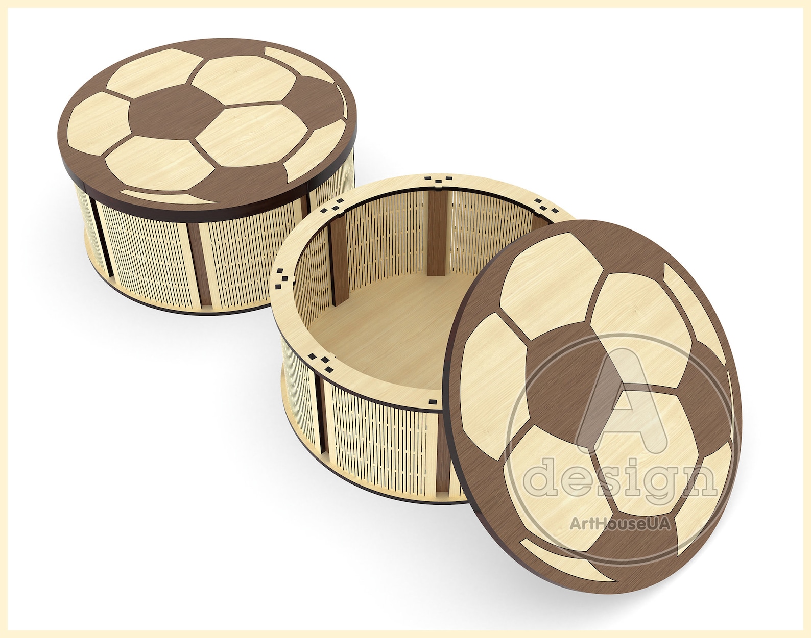 Soccer Ball Gift Box Laser Cut Vector File, Football Glowforge SVG ...