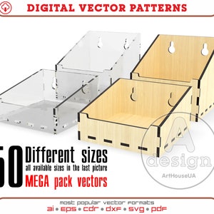 50 Boxes of Different Sizes Without a Lid Vector Laser - Etsy