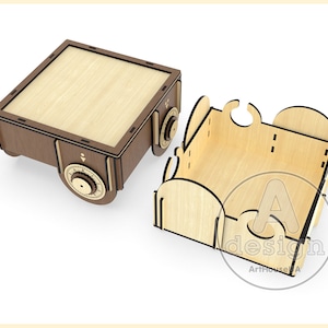 Wooden Safe Box Laser Cut Vector File, Gift Box Like Safe SVG File for ...