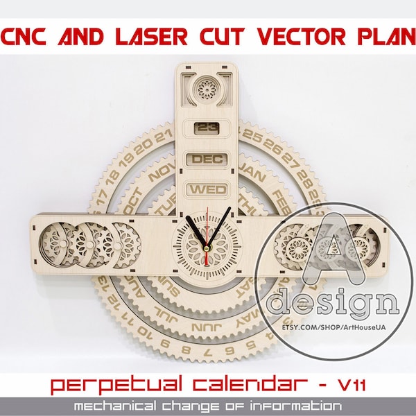 Cnc Vector Files for Perpetual Calendar - Etsy