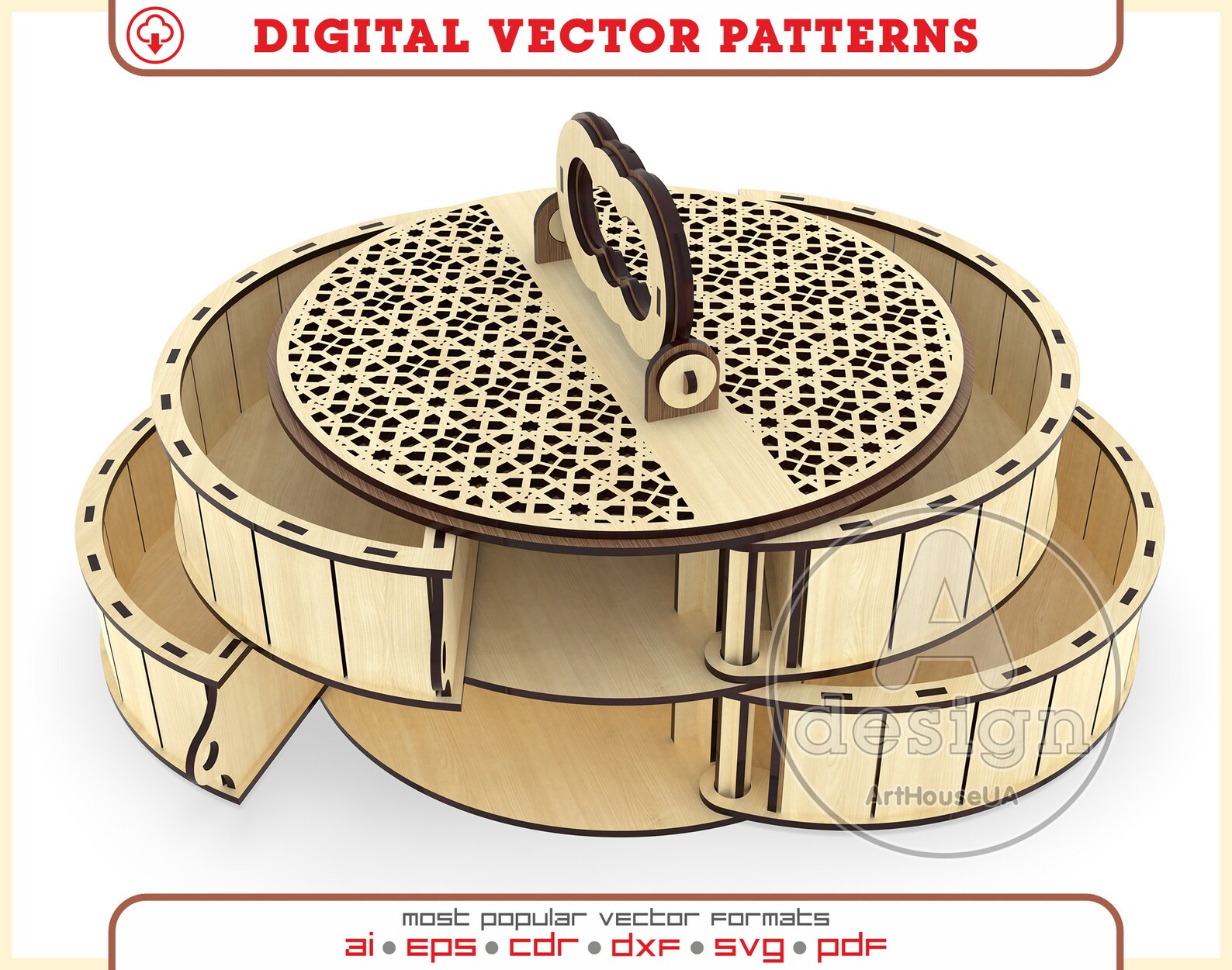 Wooden Circle Box Ready Vector for Glowforge SVG Gift Box - Etsy
