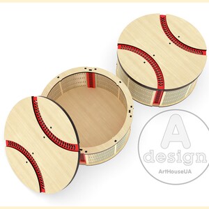 Baseball Candy Box Laser Cut Vector File, Gift Box Like Baseball Ball ...