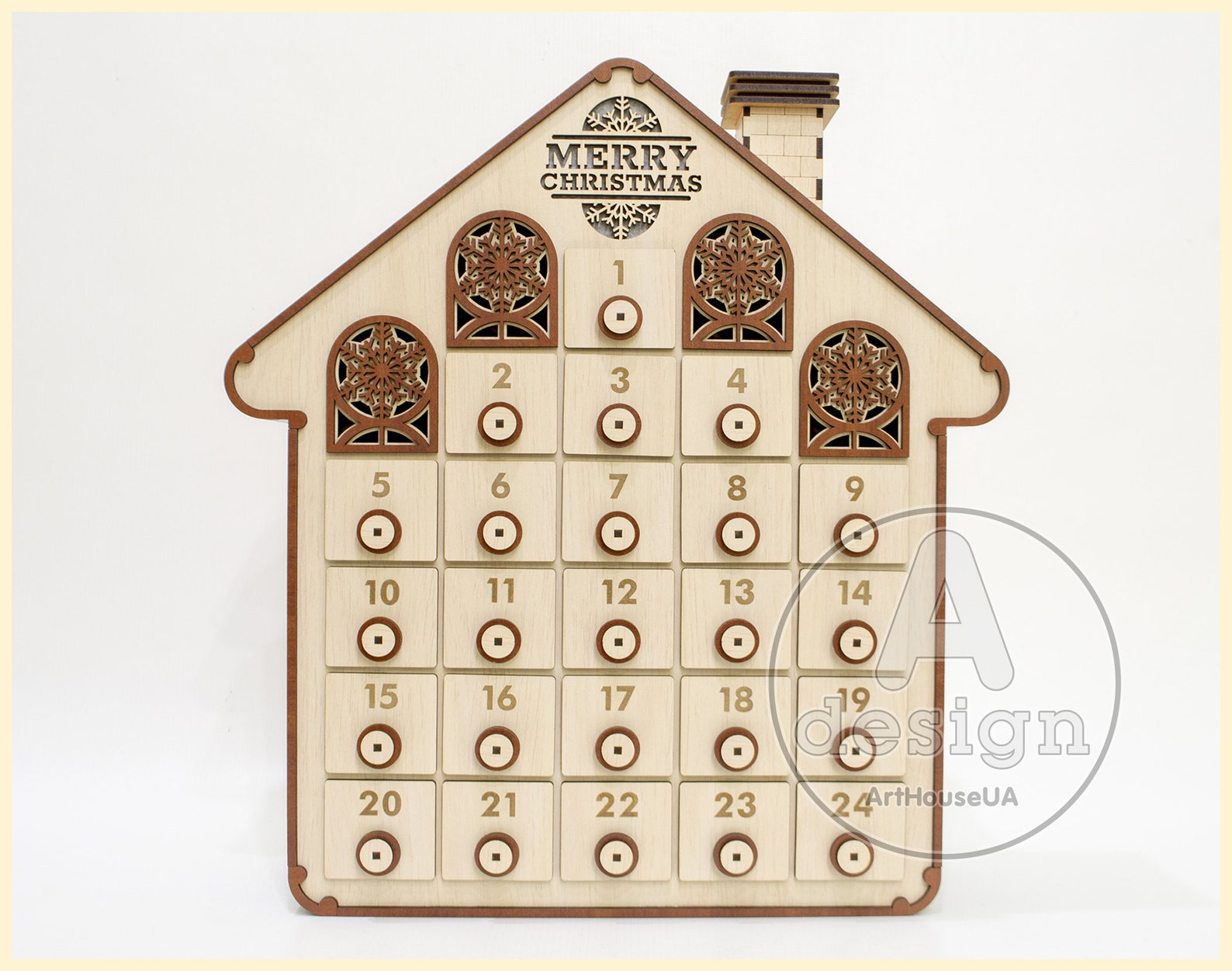 Advent Calendar Laser Cut Vector File, Christmas Advent Calendar ...