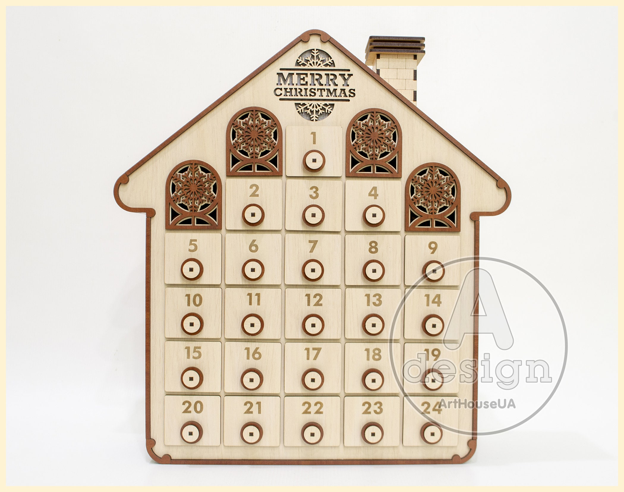Advent Calendar Laser Cut Vector File, Christmas Advent Calendar ...