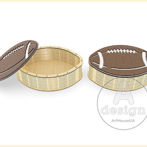 Football Ball Gift Box Laser Cut Vector File, American Football Ball ...