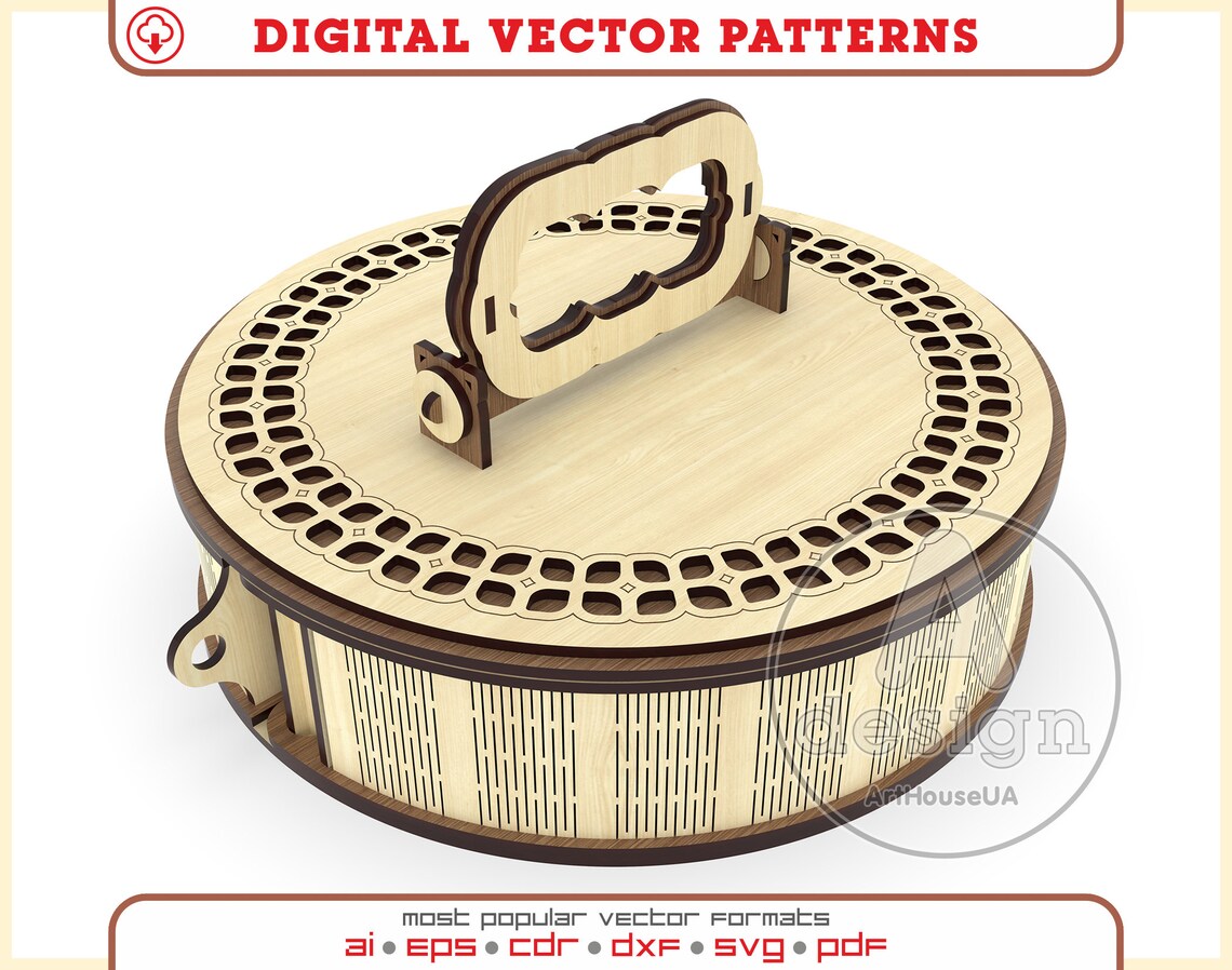 Wooden Circle Box Ready Vector for Glowforge SVG Gift Box - Etsy