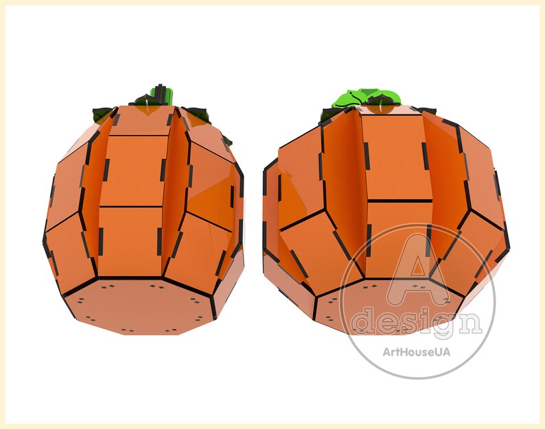 Two Pumpkin Boxes Vector Files for Laser Cut Machines and SVG Glowforge ...