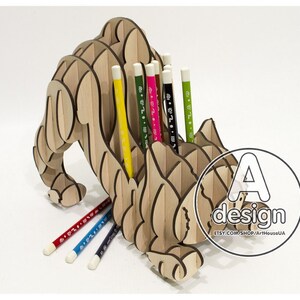 Cat Shelf, Cat Storage Stand, Animal Bookshelf Model, Wooden Puzzle Cnc ...