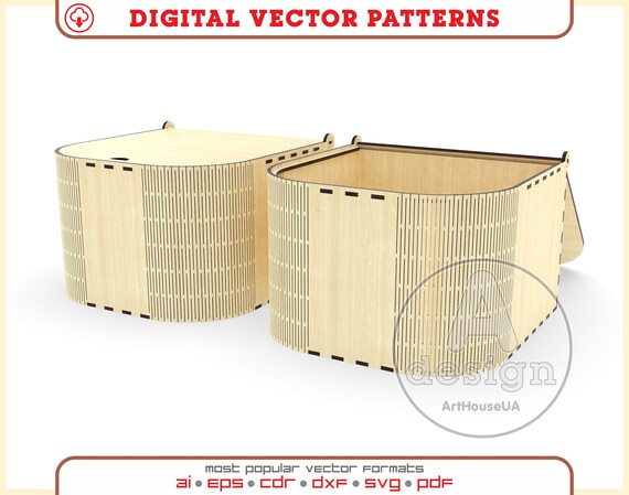 Wooden Box Vector Gift Box Laser Cut Plywood Box Laser | Etsy