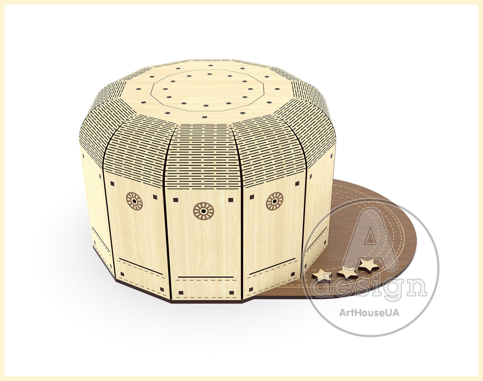 Military Hat Box Laser Cutting SVG Vector File Gift Box Like - Etsy