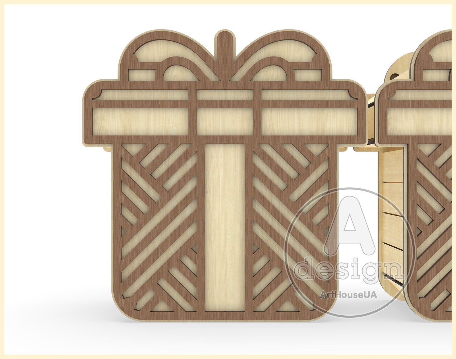 Gift Box Glowforge Ready Vector SVG Files Christmas Gift Box - Etsy