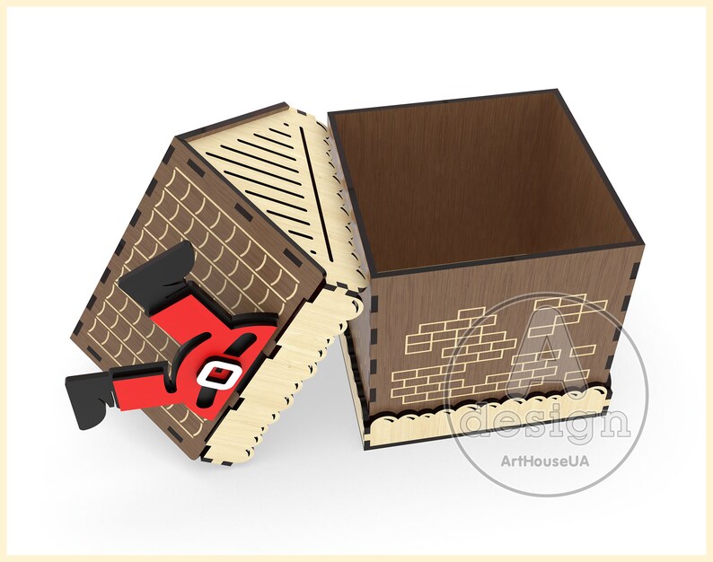 Christmas Santa Gift Box Vector File Laser Cutter and Ready SVG ...