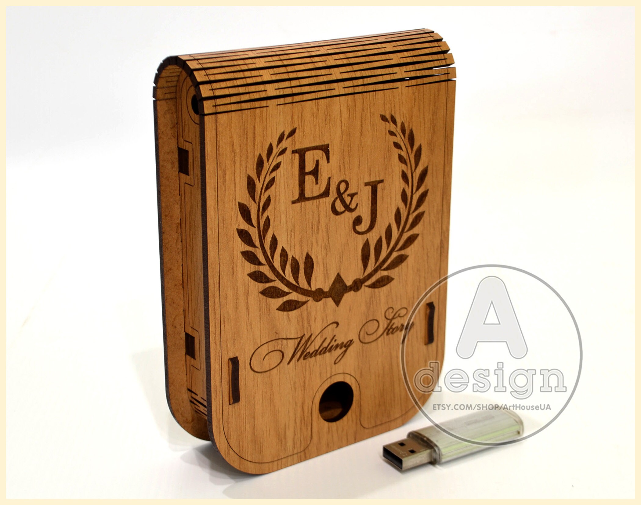 Box for USB Vector Wedding Story Usb Case Box Laser Cut | Etsy