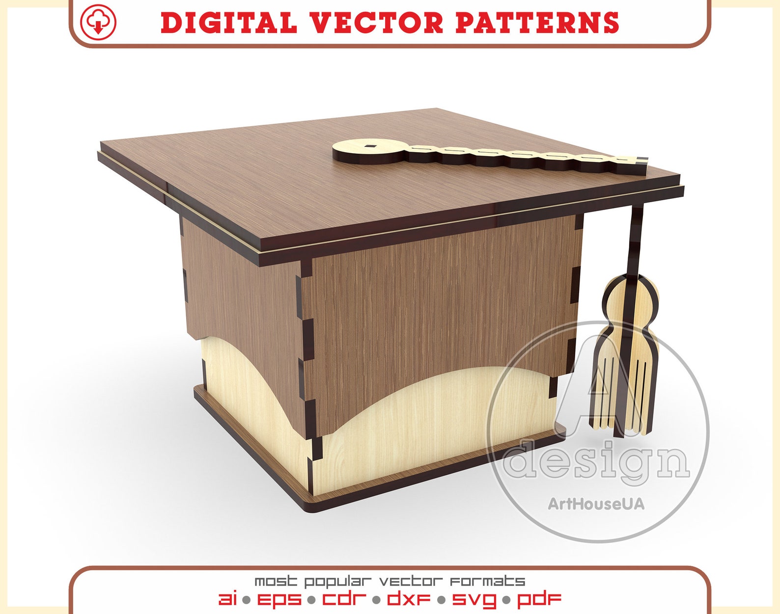 Graduation Cap Favor Box Glowforge Laser Cut File Graduation - Etsy