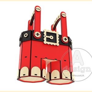 Santa Claus Pants Christmas Gift Bag SVG Vector File Laser Cutter and ...