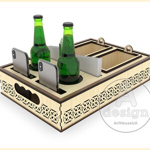 Beer Holder Box Vector File for Laser Cut Machines, Beer Bottle Holder ...