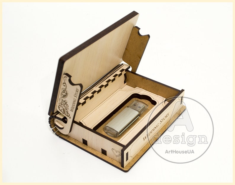 Box for USB Vector Wedding Story Usb Case Box Laser Cut - Etsy