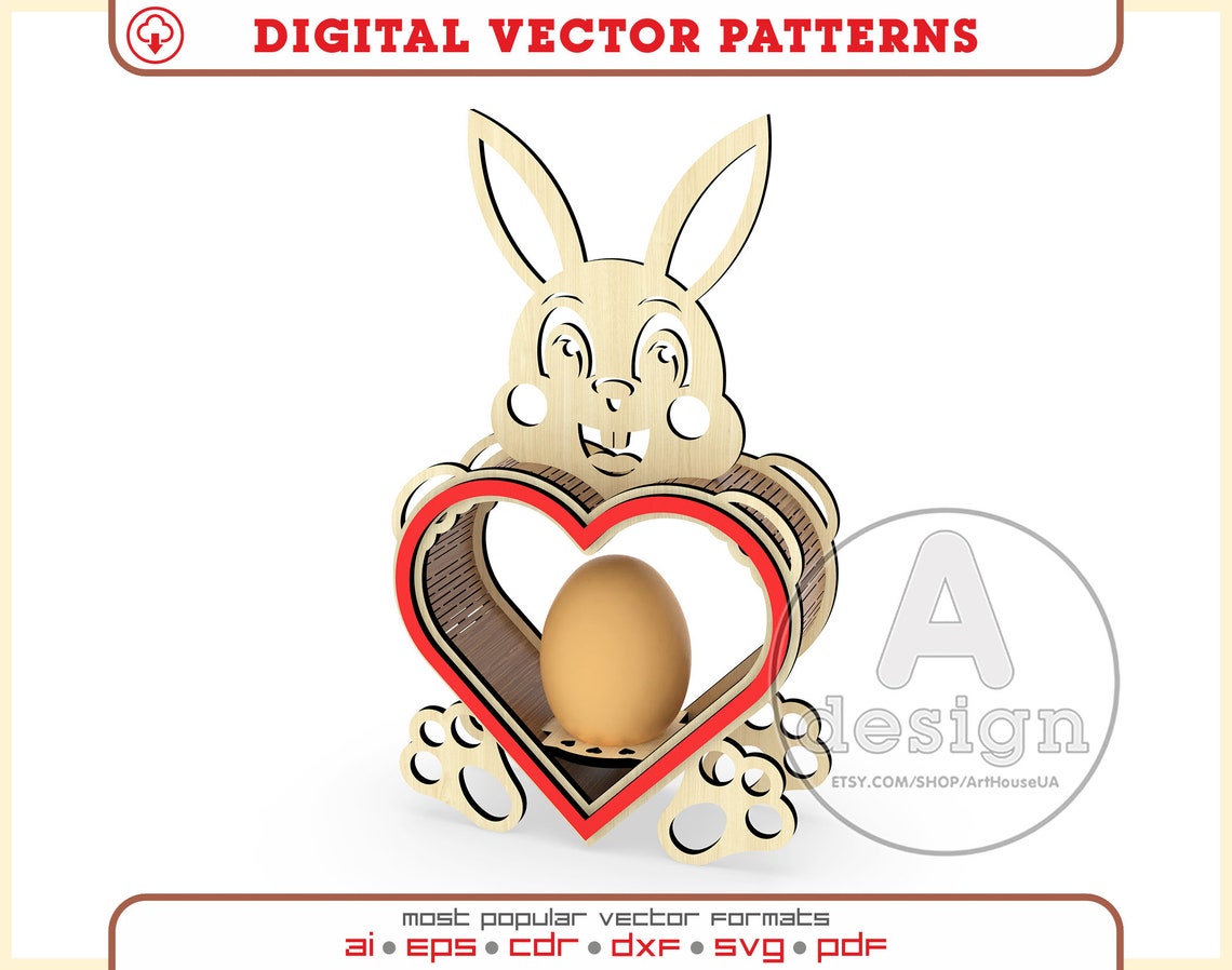 Easter Bunny SVG Vector Template Easter Bunny Digital File - Etsy