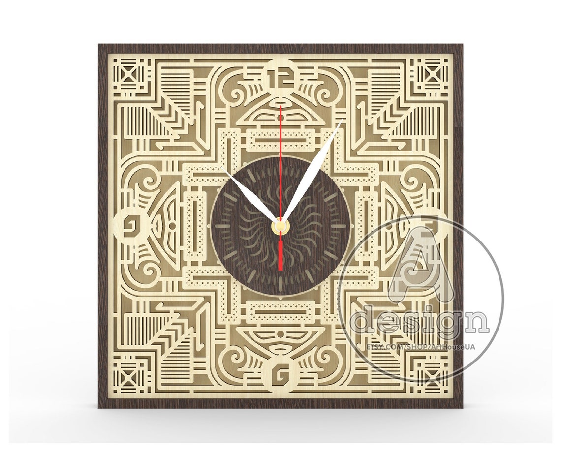Wall Clock Pattern Clock Vector Clock Laser Cut Laser Cut | Etsy