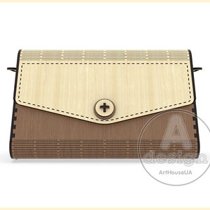 Wood Purse Vector File for Laser Cut Ready SVG, Handbag Vector File ...