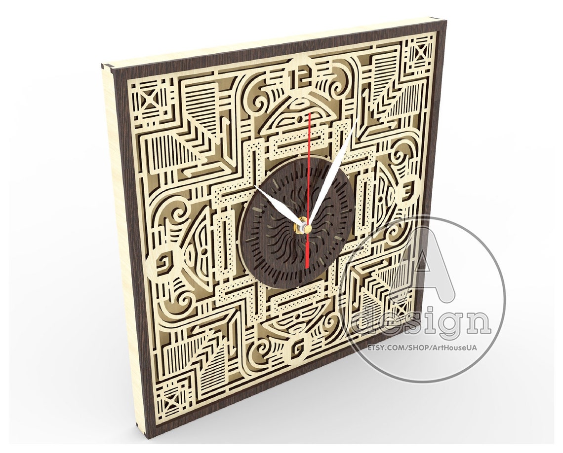 Wall Clock Pattern Clock Vector Clock Laser Cut Laser Cut | Etsy