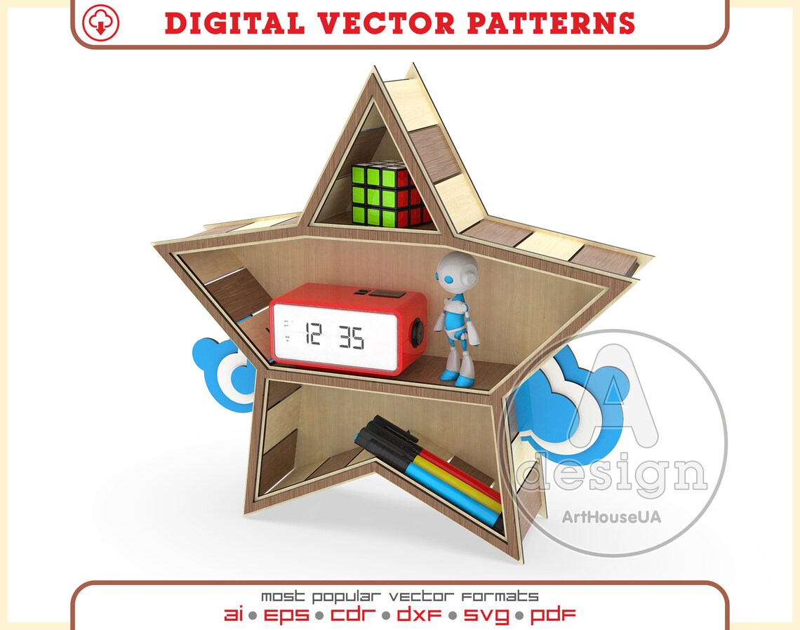 Star Shelf Vector Phone Stand Tablet Stand Book Shelf Laser - Etsy