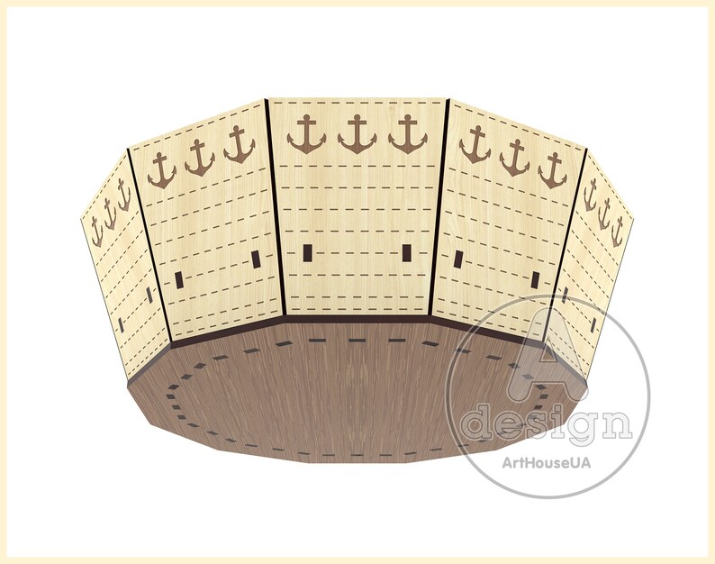 Sailor Hat Box Laser Cutting SVG Vector File, Gift Box Like Sailor Cap ...