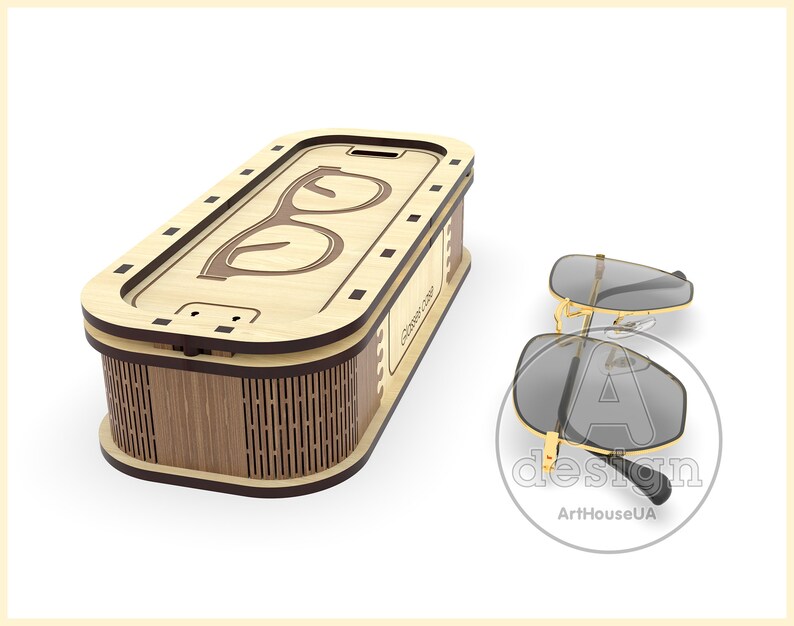 Glasses Case Vector File Wooden Case for Sun Glasses - Etsy