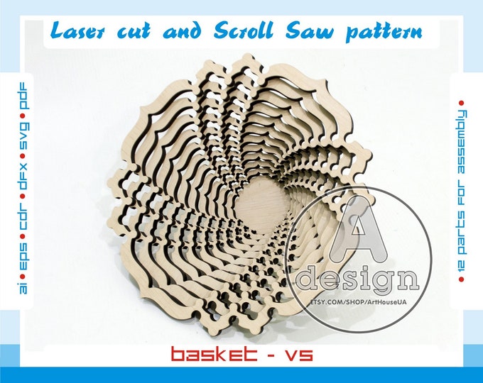 Wood Bowl Laser Cut File SVG, PDF . Digital Download Template to DIY ...