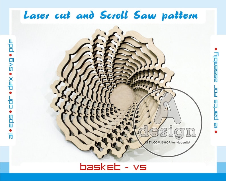 Bowl Laser Cut Vector File DXF Basket Vector Dish for Fruit - Etsy