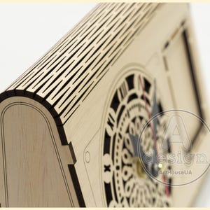 Laser Cut Table Clock With Photo Frame (digital Download) - Etsy