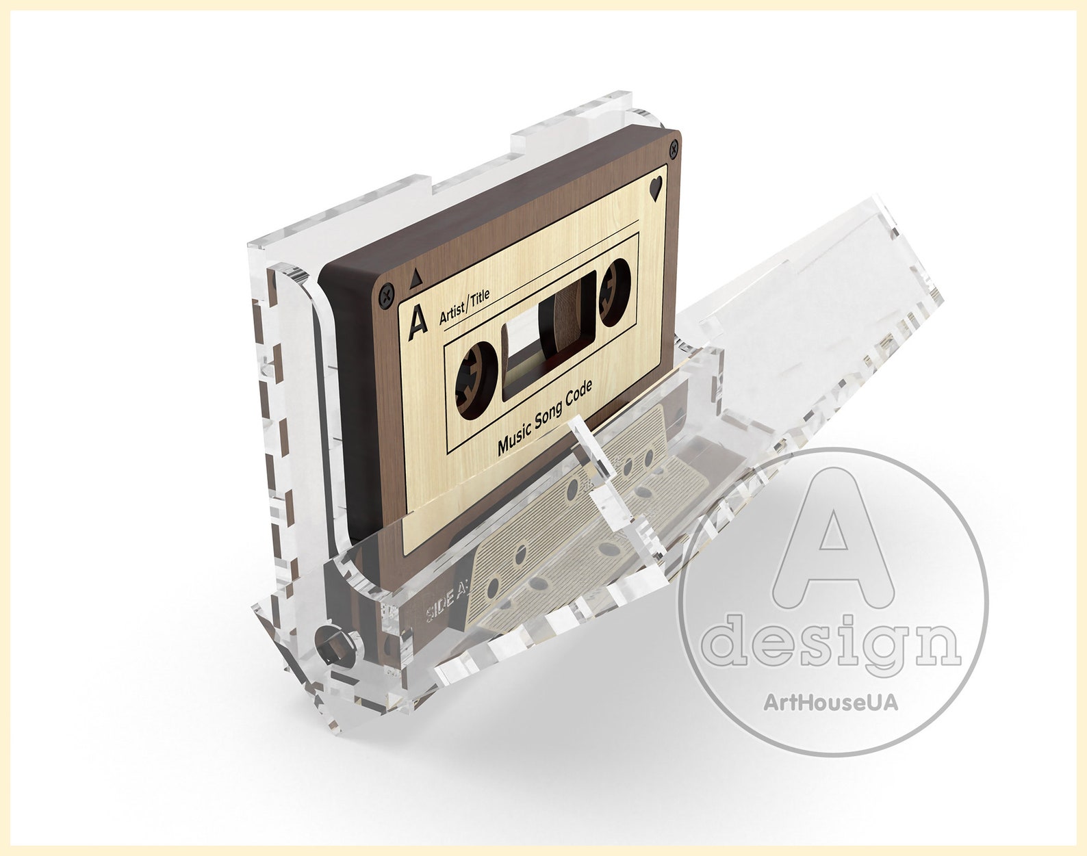 Retro Cassette for Favorite Song Code With Box Laser File, Music Board ...