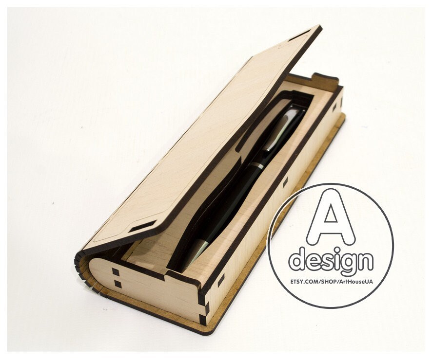 Wooden pen case Pen box Pen case Luxury pen case Vector | Etsy