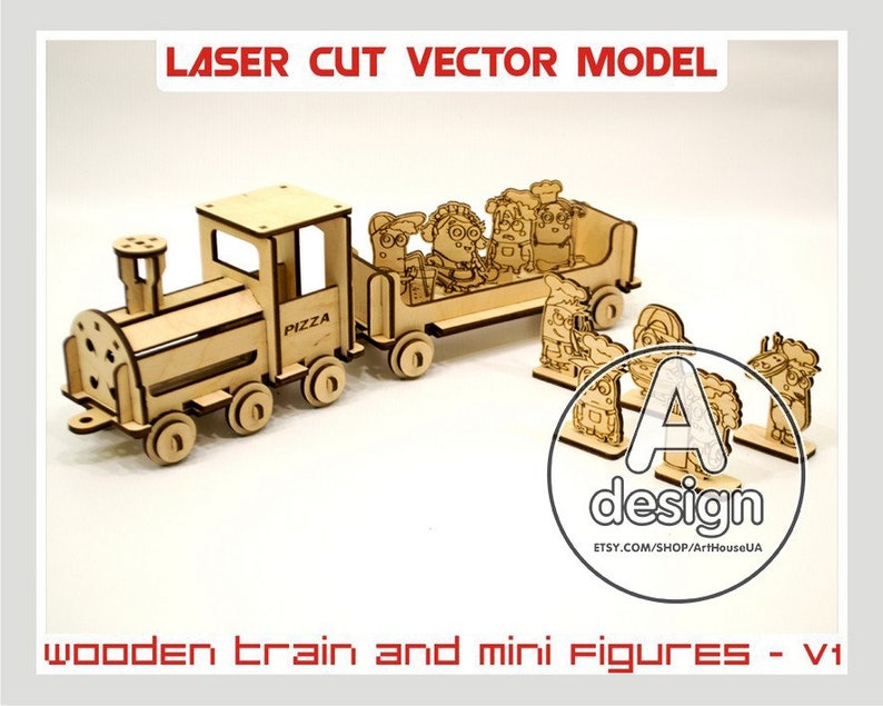 Train Wooden Train Plywood Train Laser Cut Vector Plan | Etsy