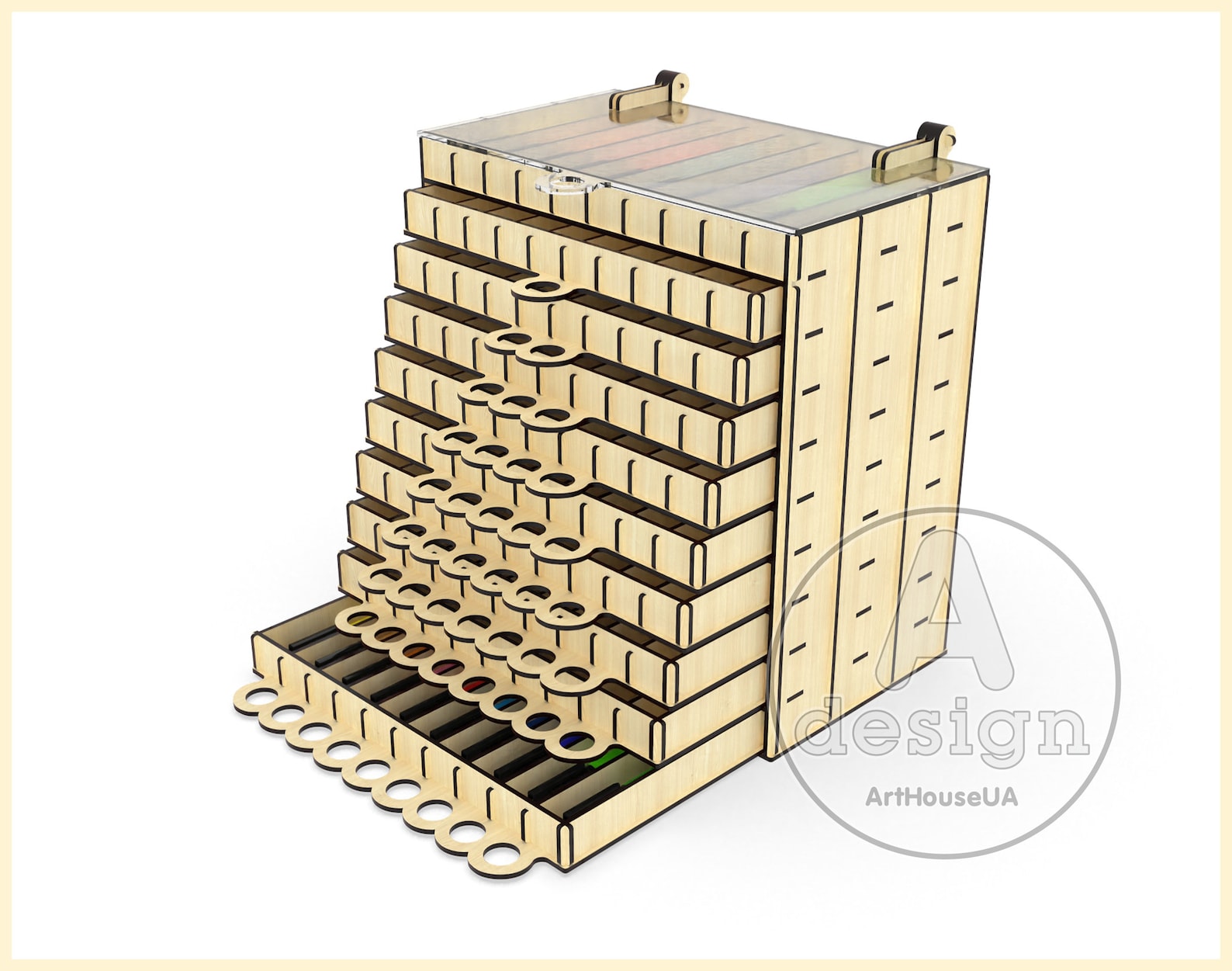 Fountain Pen Holder SVG Laser Cut Wooden Pen Display Stand Storage Case ...