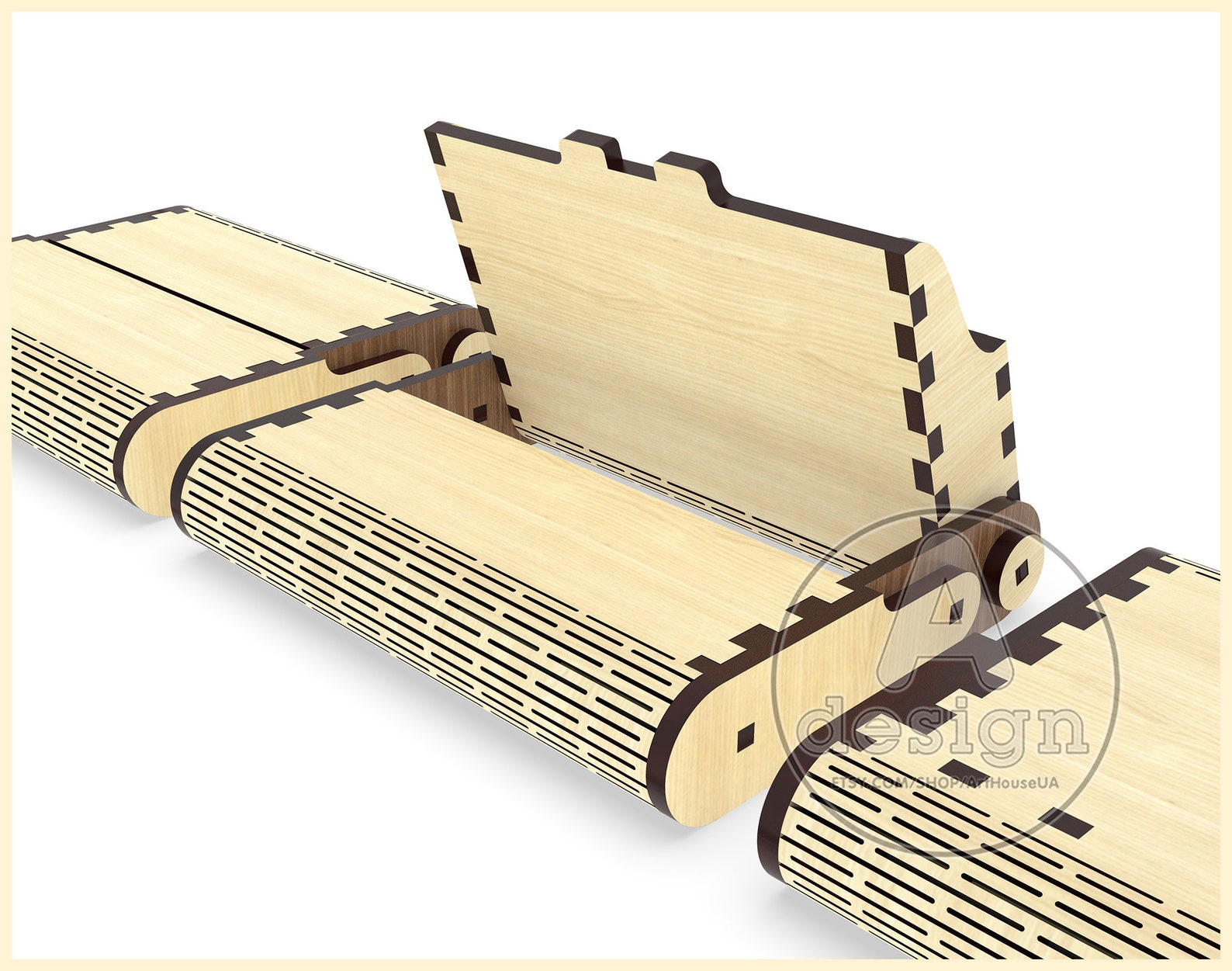 Wooden Card Holder Vector for Laser Business Card Holder PDF - Etsy