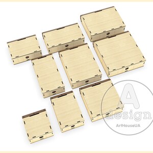 9 Different Sizes Boxes Look Like Book Vector File for Laser - Etsy
